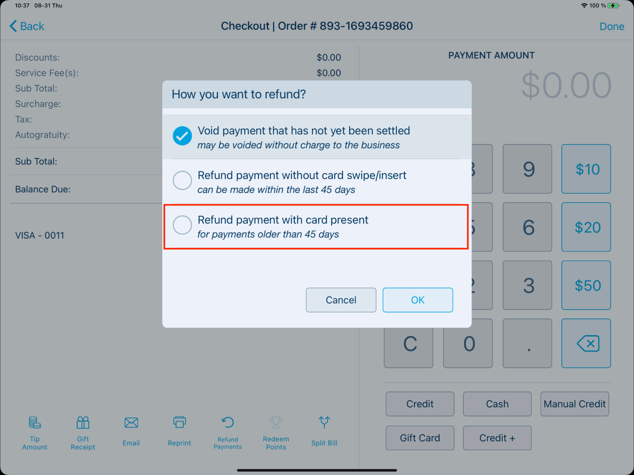 Credit Card refunds