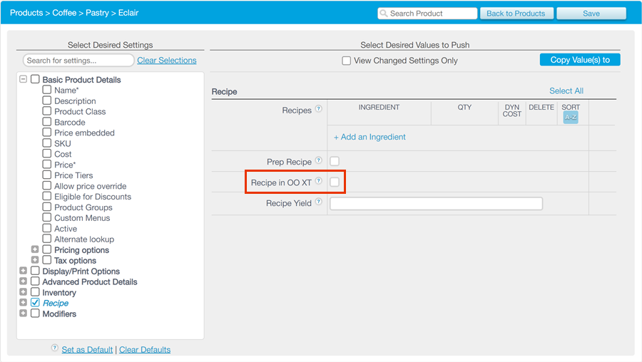 Online Ordering XT: Product and Ingredient Inventory Tracking